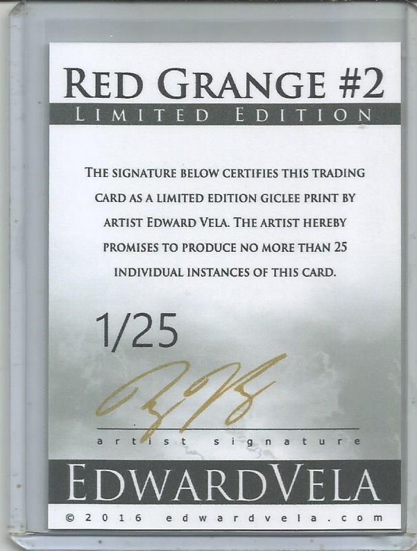 2016 RED GRANGE # 2 CB 1/25 ORIGINAL PRINT ART SKETCH CARD ARTIST ...