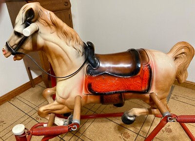 ANTIQUE VINTAGE WONDER HORSE SPRING BOUNCY RIDE ON ROCKING HORSE PONY ...