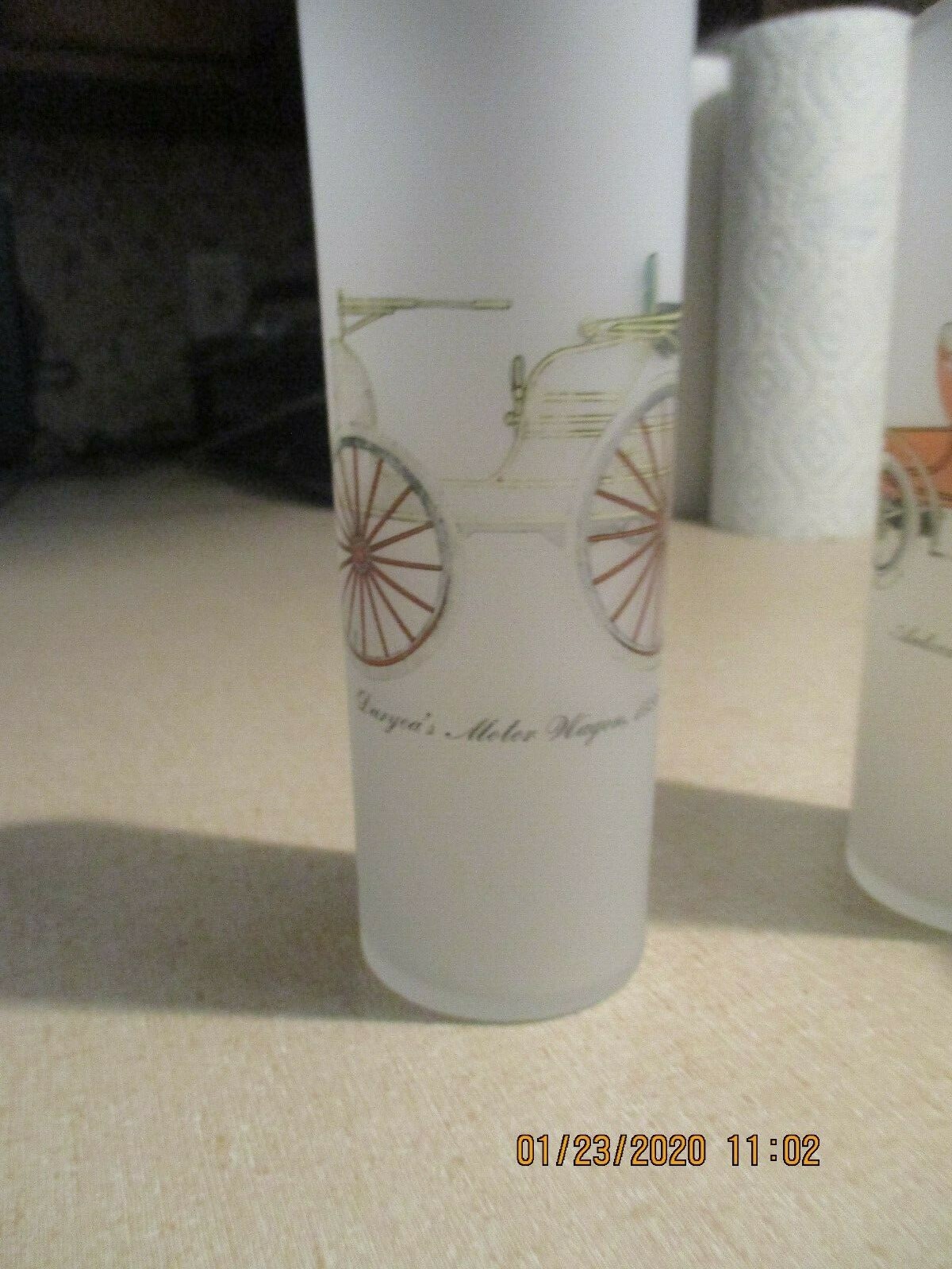 5 VINTAGE FROSTED Tom Collins glasses, high balls, Cars, Packard, | eBay