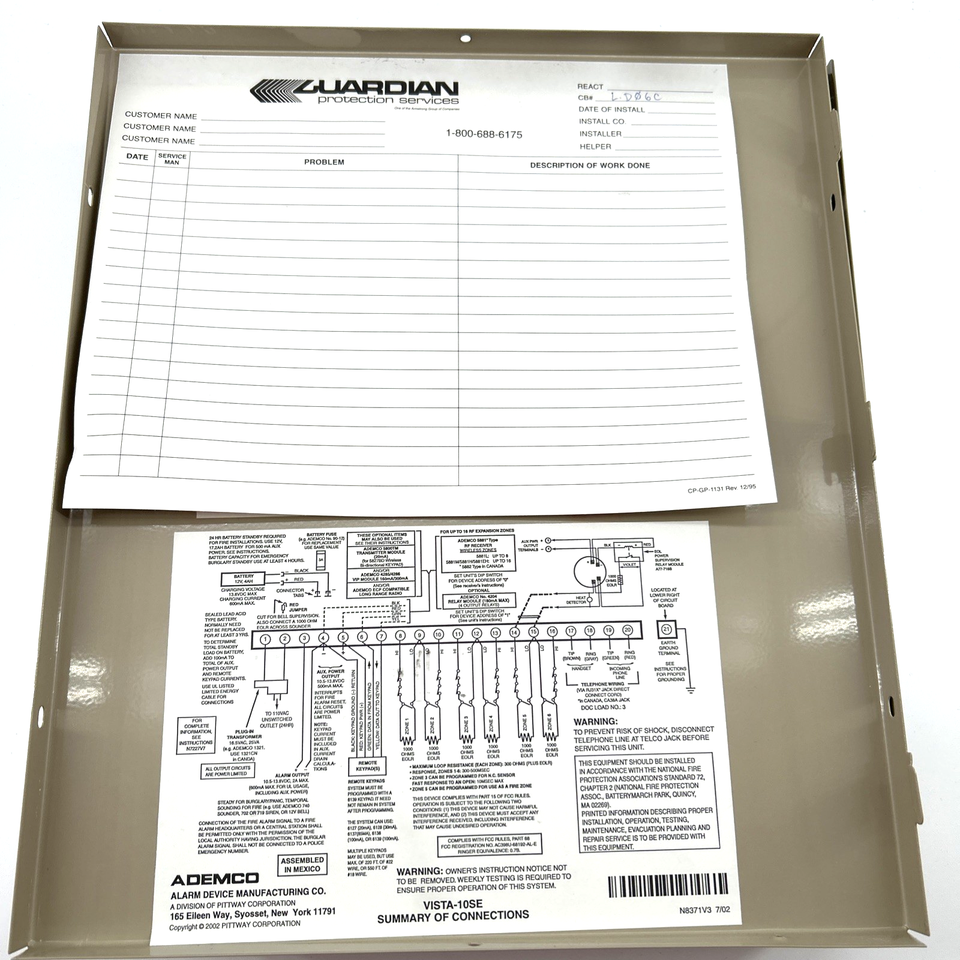 HONEYWELL ADEMCO VISTA 10SE SECURITY ALARM PANEL CIRCUIT BOARD | eBay