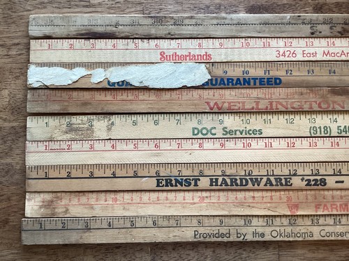 Lot of 9 Vintage Advertising Wooden Yardsticks | eBay