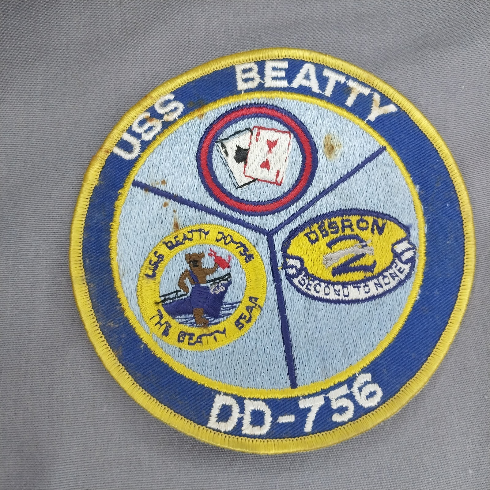 USS BEATTY DD-756 BEAR DESRON 2 Second to None 4 3/4" Patch | eBay
