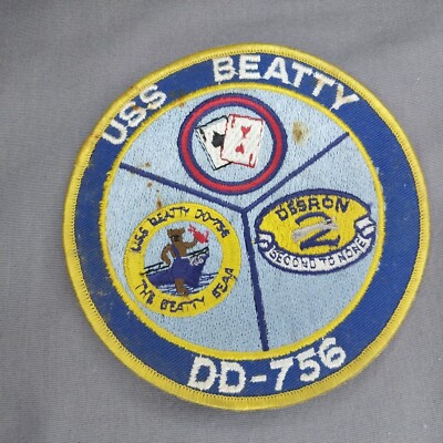 USS BEATTY DD-756 BEAR DESRON 2 Second to None 4 3/4" Patch | eBay