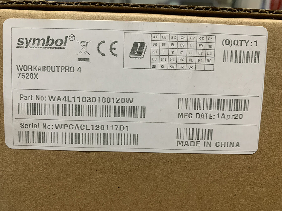 Symbol Workabout Pro 4 7528X Windows CE Barcode Scanner Mobile Computer ...