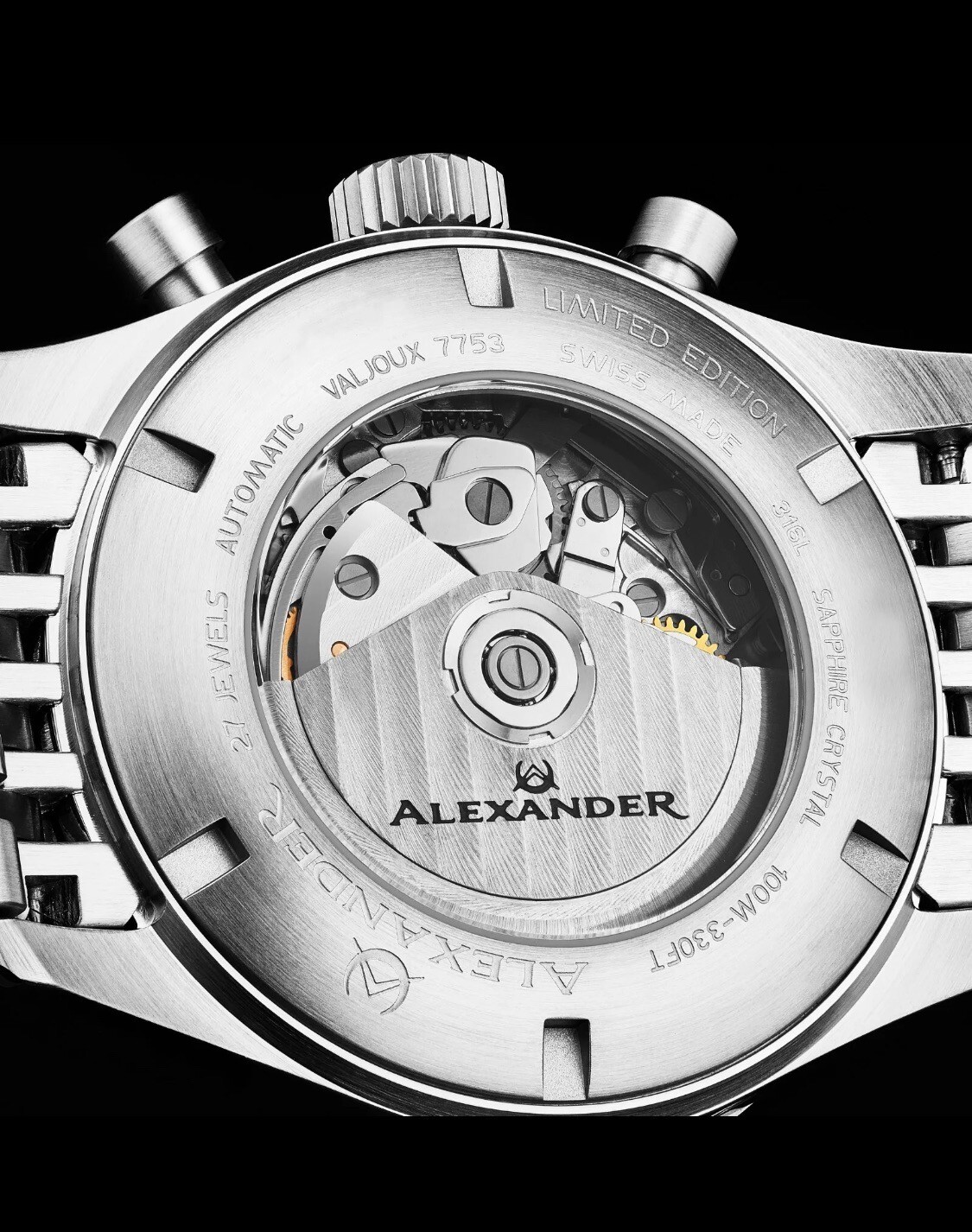 Alexander Swiss Made Stainless Steel 7753 Men's Chronograph Luxury Watch | eBay