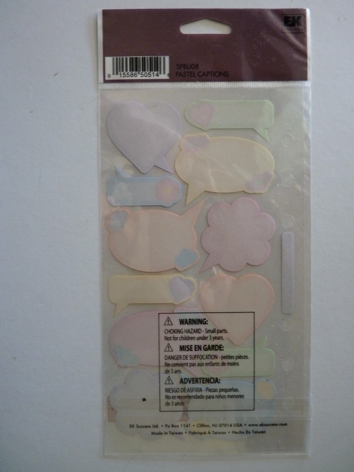 Stickopotamus/Sticko PASTEL CAPTIONS Binder Sheet Scrapbook Stickers ...