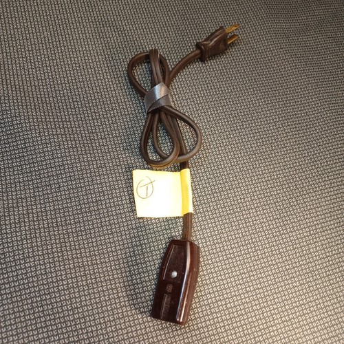 VINTAGE APPLIANCE POWER CORD 2-Prong 1/2" Bakelite Leviton 5A- 250V 30 ...