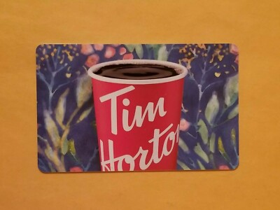 2019 Tim Hortons Flower Pattern With Cup Empty Gift Card Reloadable ...