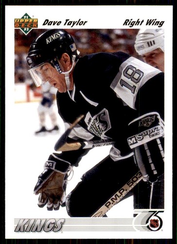 1991-92 Upper Deck Dave Taylor Los Angeles Kings #270 NHL Hockey Card ...