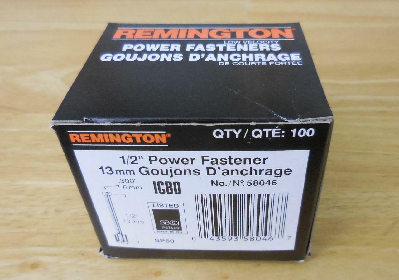 Remington 1/2" Low Velocity Power Fasteners Box of 100 New #58046 | eBay
