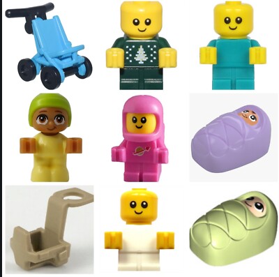 LEGO Baby Minifigure & Accessories – Crib, Stroller, Infant - 100% ...