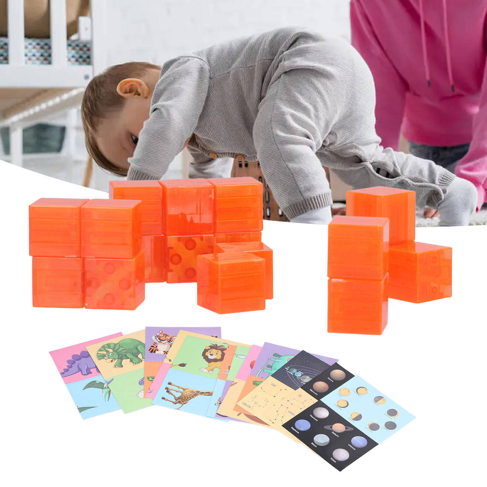 Block Puzzle Children DIY Building Blocks Puzzle with Exquisite Sticker ...
