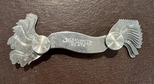 (O) L.S. STARRETT No. 474 SCREW PITCH THREAD GAGE - VGC - MADE IN USA ...