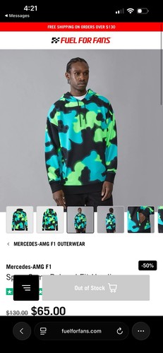 Mercedes AMG Formula 1 Spray Camo Relaxed Fit Hoodie Size XL Brand New ...