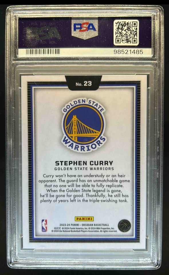 2023-24 Panini Obsidian Stephen Curry Color Blast SSP Black #23 ...