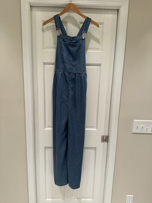 Blue Denim Flowy Wideleg Overalls | eBay