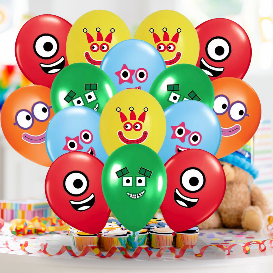 NUMBER BLOCKS Decoration Balloon party banner table cover plate cups ...