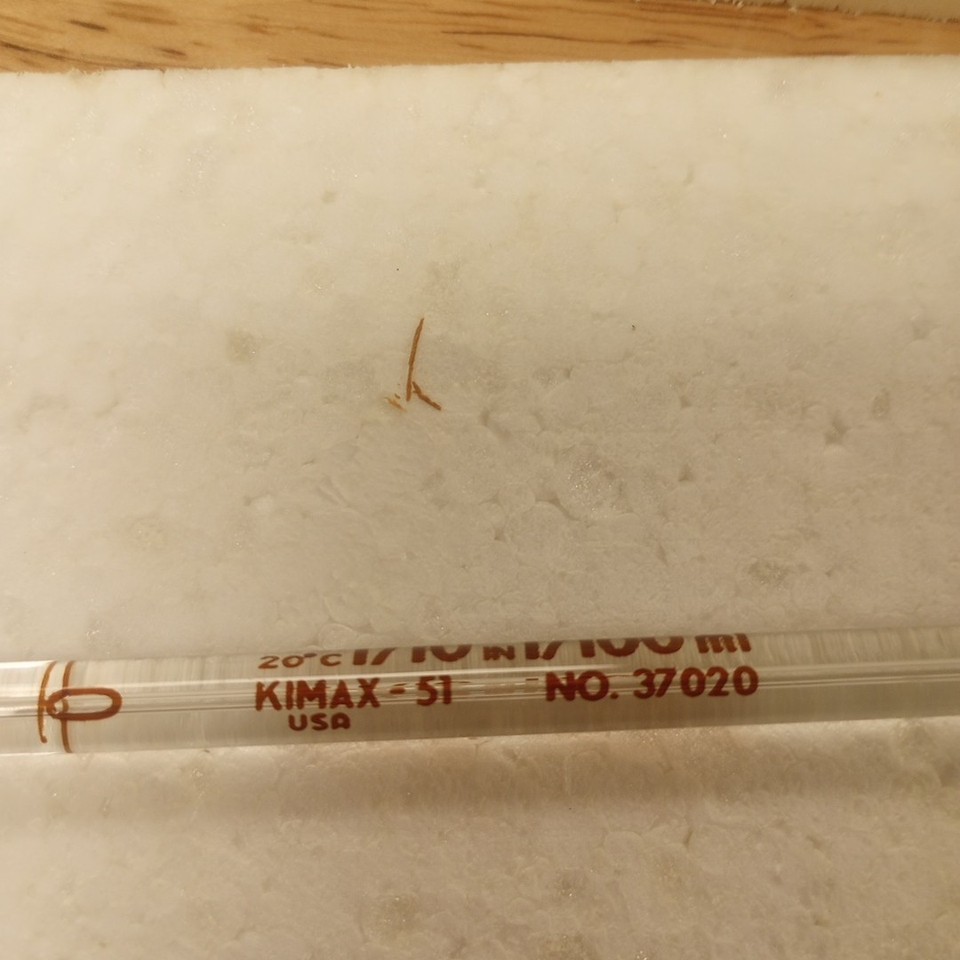 KIMBLE Glass Pipet, Serological, Box of 17, KIMAX-51 Size/Cap 1/10 in 1 ...