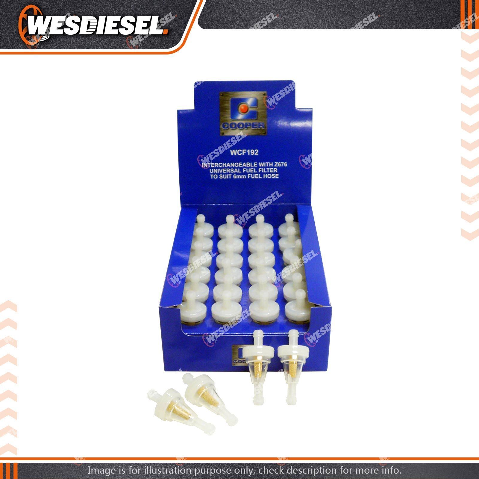 1 x Wesfil Plastic In-Line Fuel Filter Suit 6Mm Hose (Box Of 24 ...