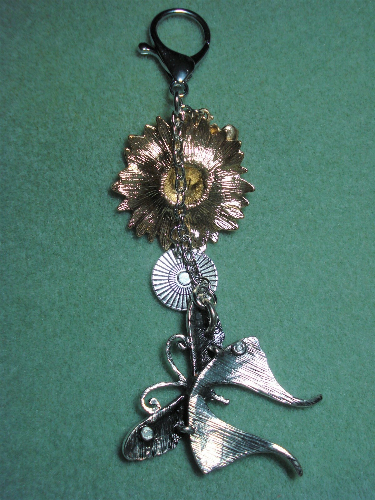 6" Drop Rhinestone Multicolor Butterfly, Sunflower & Bee Purse Bag ...