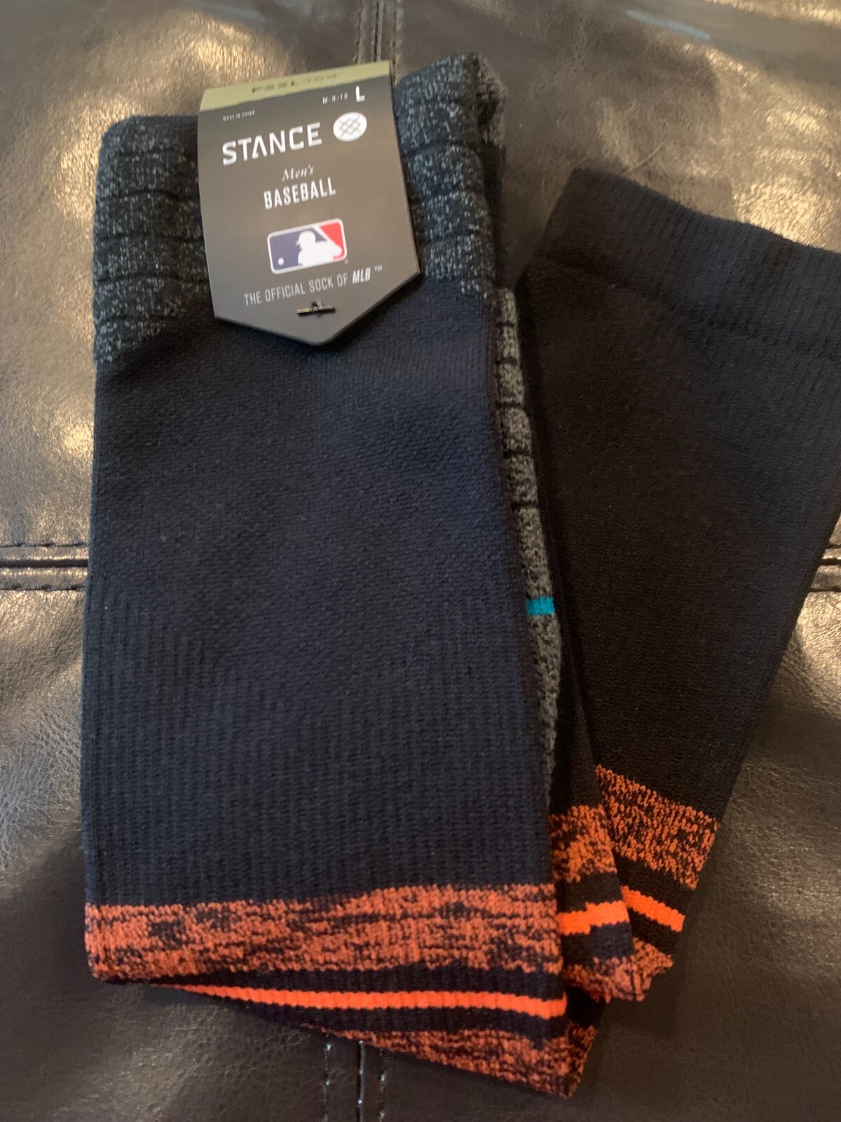 Large 9-13 Stance MLB Diamond Baseball Cushion OTC Socks Black Orange ...