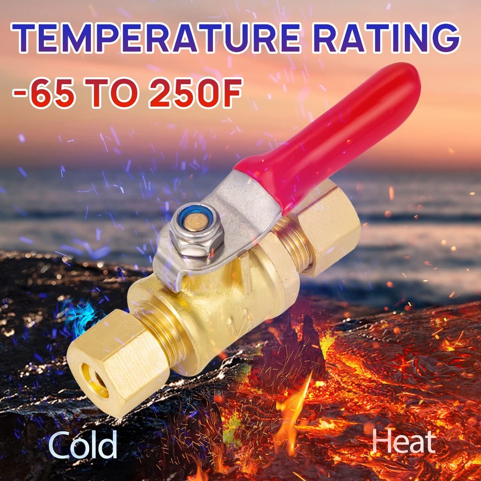 Brass Shut Off Valve 1/4 Inch Compression Fitting for Refrigerator ...