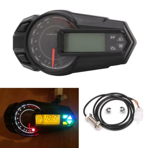 Universal Digital Motorcycle Speedometer Tacho Odometer Kmh 12000RPM ...