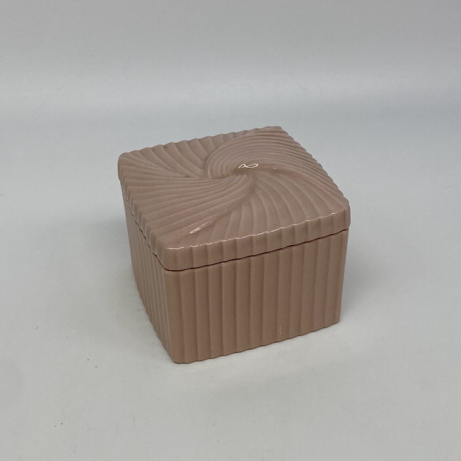 Vintage Avon Swirl Pink Ceramic Square Lidded Trinket Jewelry Box ...