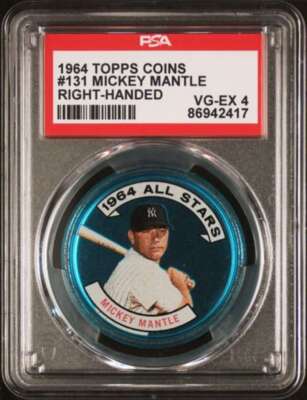 1964 Topps Coins #131 Mickey Mantle Right Handed PSA 4 Yankees AS (2417 ...