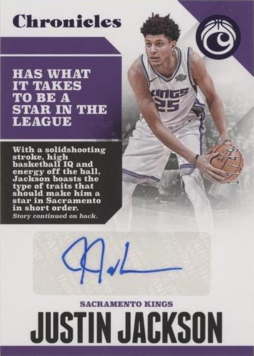 2017-18 Panini Chronicles - Autographs Justin Jackson #CA-JJS Purple ...