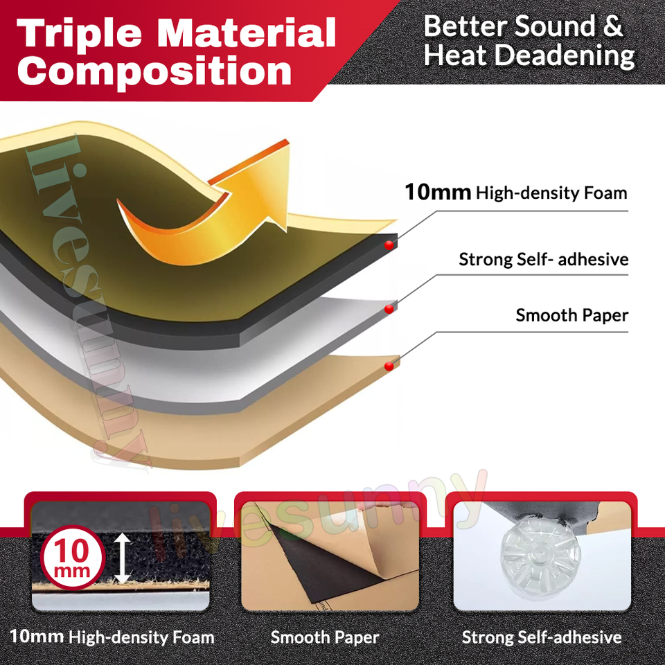 10M Camper Van Insulation Self Adhesive Cell Foam Thermal Soundproof ...