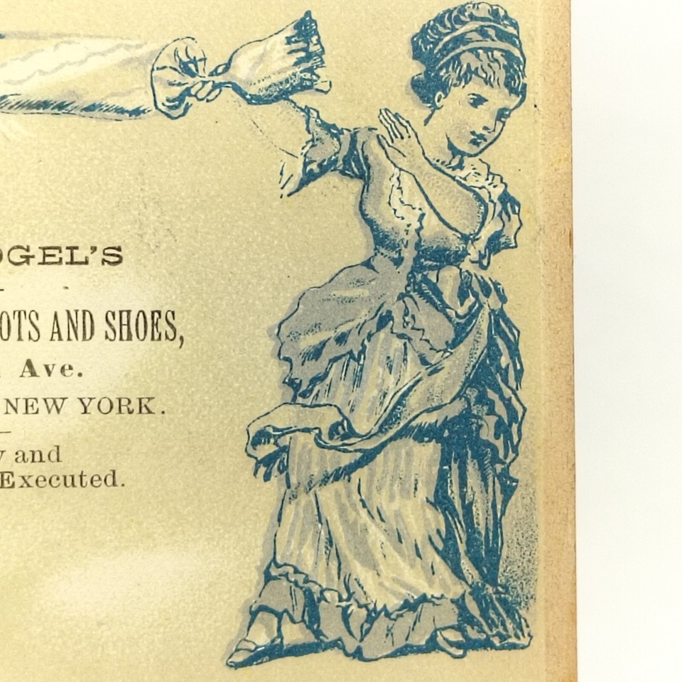 Antique Trade Card Quirin Vogel's Fine Boots And Shoes New York Ladies ...