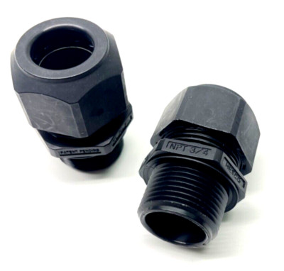 X 2 HEYCO NPT 3/4" M3460 BLK Nylon GLAND RLTCG RATCHET LIQUID TIGHT ...