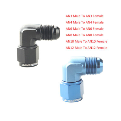 3AN 6AN 8AN 10AN Female to Male Flare 90 Degree Swivel Fitting Adapter ...