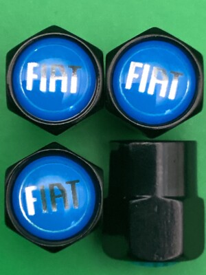 4 Pcs Set Car Air Valve Caps With Fiat Logo Air Valve Caps Colour Black ...