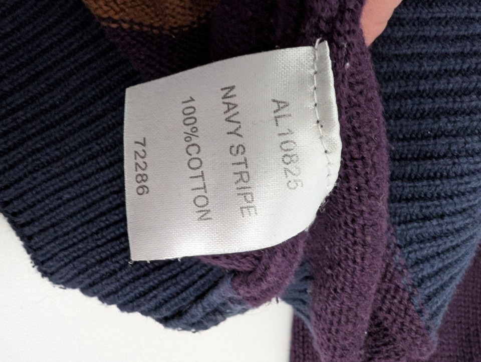 Cotton Traders Navy Stripe 100 Percent Cotton Sweater Size M Striped ...