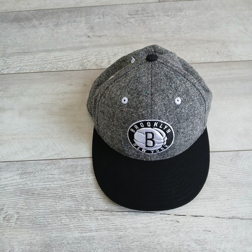 Adidas NBA Brooklyn Nets Hat Cap Gray Black Basketball Flat Brim | eBay