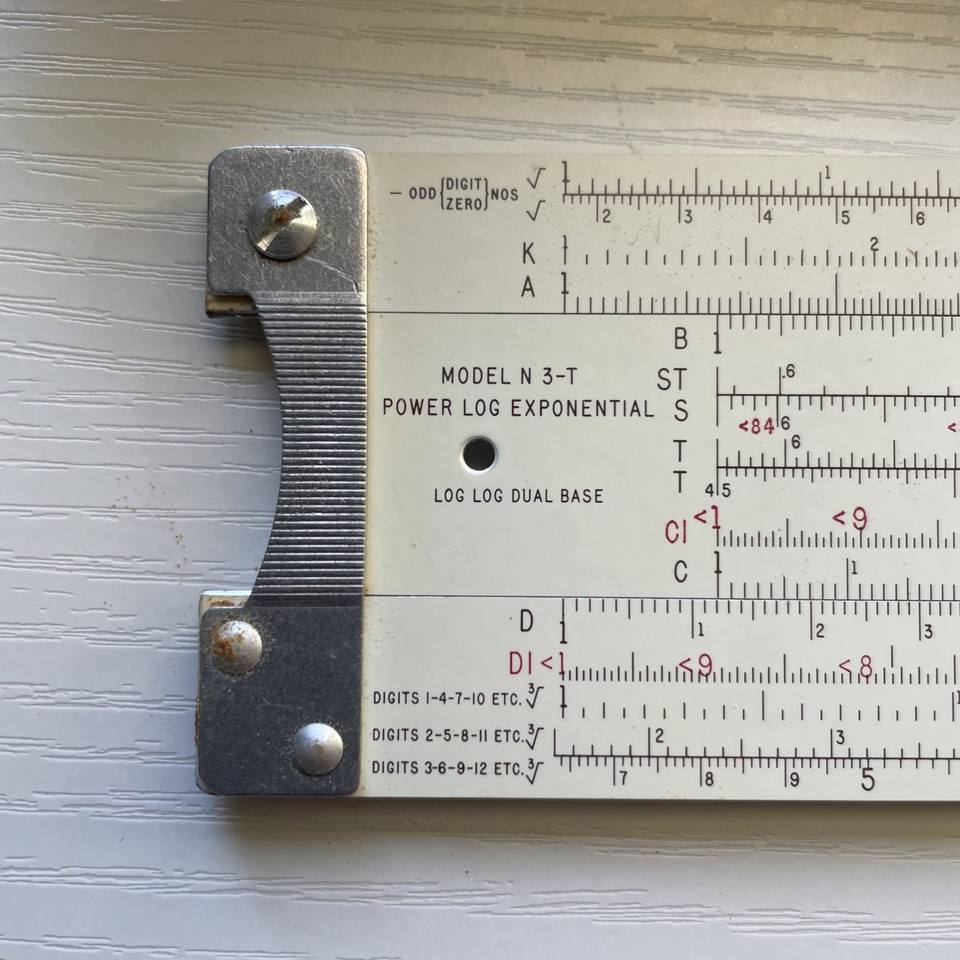 Pickett Model N 3-T Power Log Exponential Slide Rule ~ w/Leather Case ...