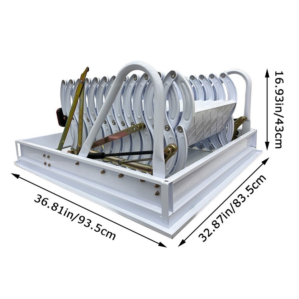 White Hidden Pull-down Foldable Stairs Retractable Stairs for Household ...