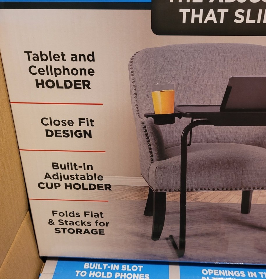 Table Mate Ultra TV Tray Folding Snack Table Blk Adjustable Angles 15 x ...