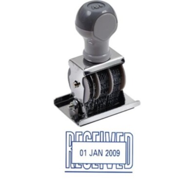 2020-2030 Text Received Rubber Stamp Date Month Year Wheel Stamper ...