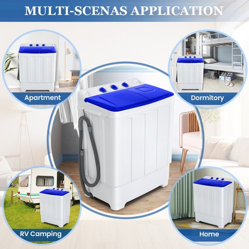 Portable Washing Machine 30LBS Twin-Tub Mini Compact Laundry Washer for ...