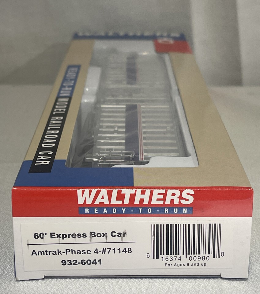 WALTHERS 932-6041 HO Scale 60' Express Box Car Amtrak Phase 4 #71148 | eBay