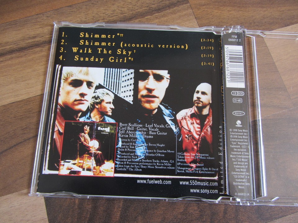 FUEL Shimmer OOP LIMITED EDITION 1998 EUROPEAN CD single non album ...