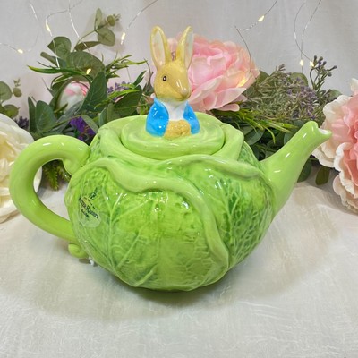 Beatrix Potter PETER RABBIT Spring Easter Figural Cabbage Teapot Super ...