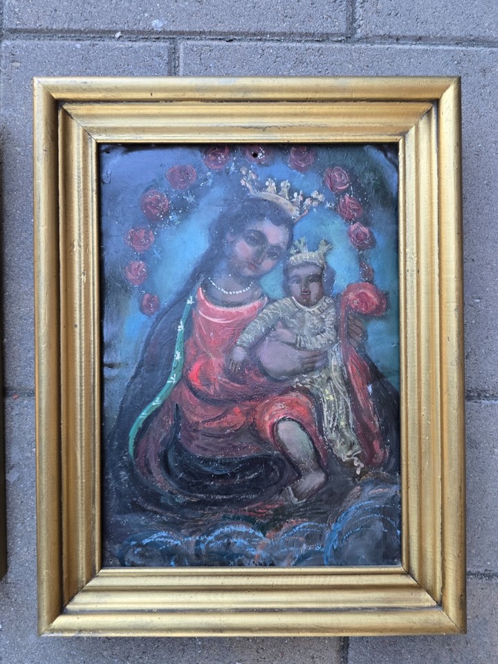 19th Century La Pieta Mexican Tin Retablos | eBay
