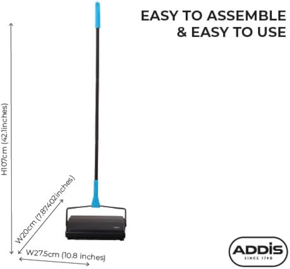 Addis Manual Carpet Sweeper for Hard Floors and Carpets with Cleaning ...
