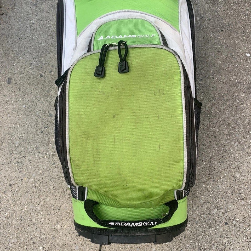 Adams Golf Cart Bag 14 Way Lime Green White | eBay