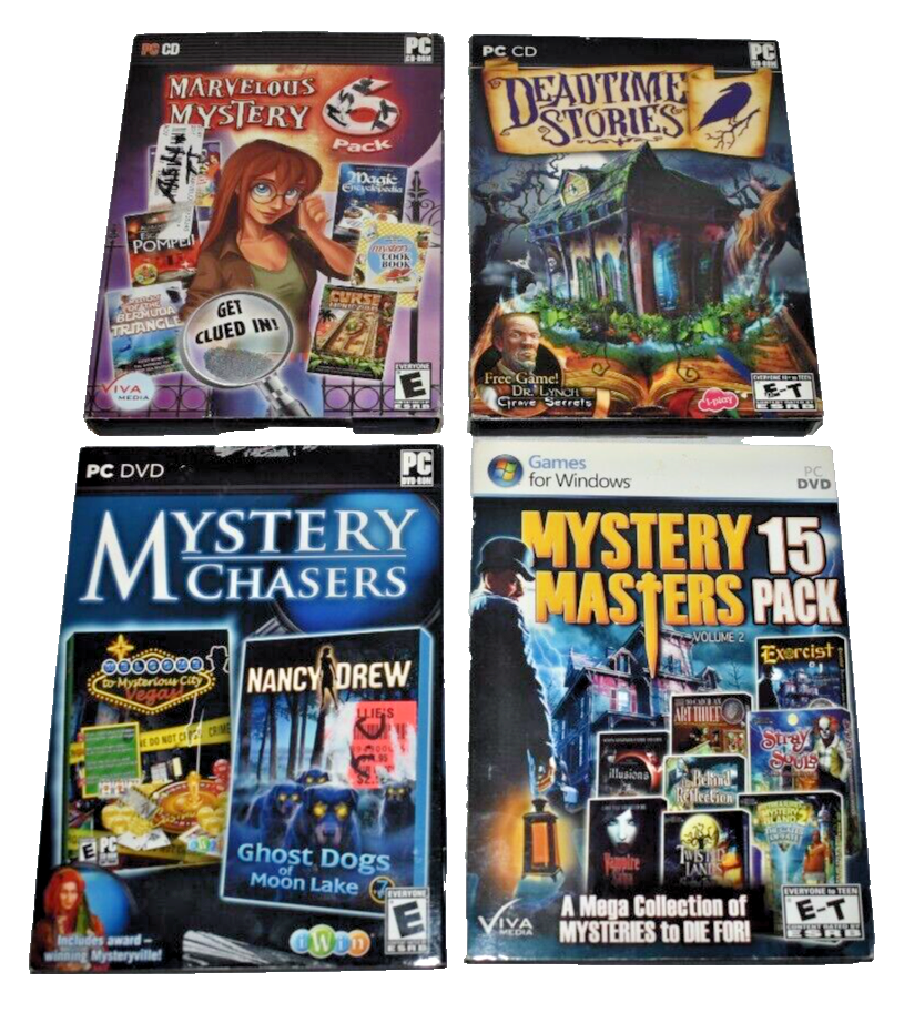 Lot Of 24 CD-ROM PC Discs 69 Hidden Object Murder Mystery Games | eBay