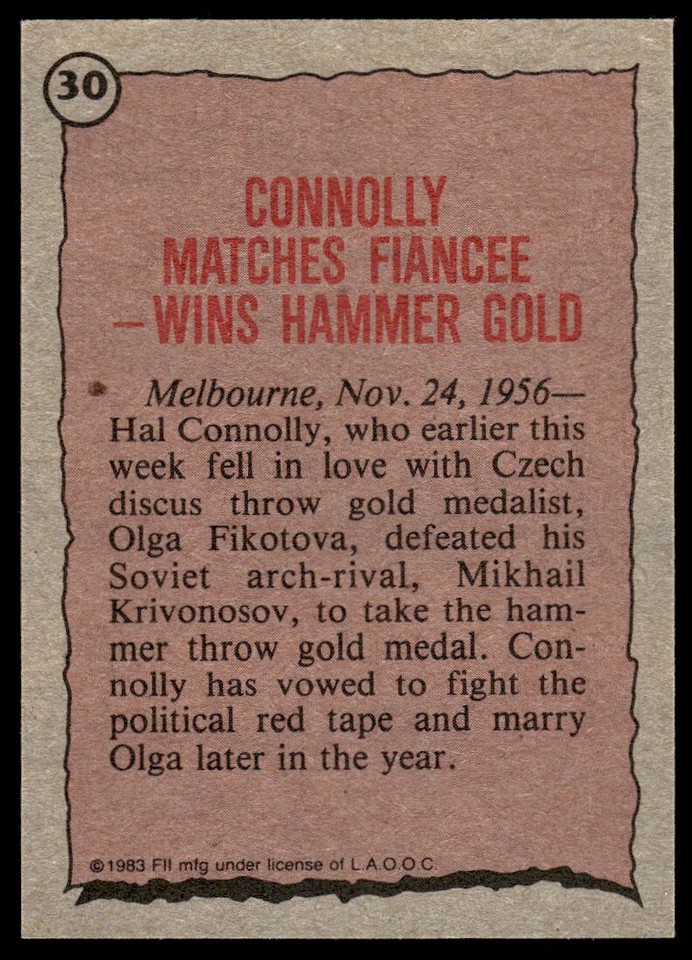 1983 Greatest Olympians Hal Connolly #30 | eBay